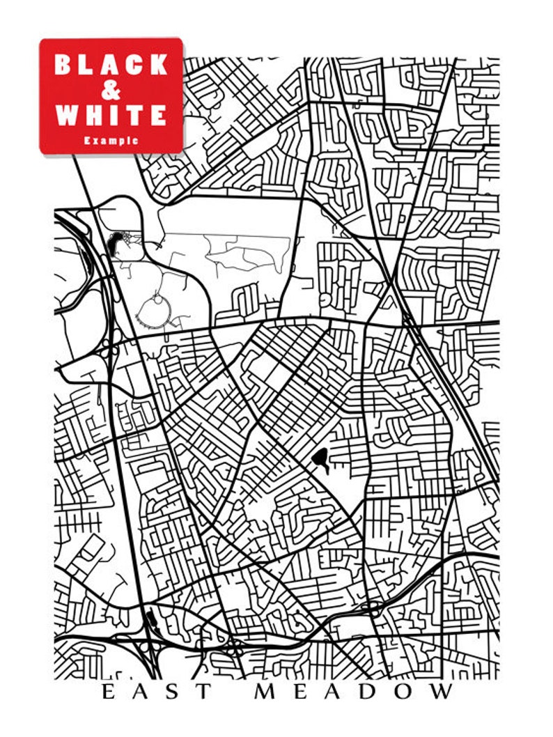 East Meadow NY Nassau County Long Island New York Map - Etsy
