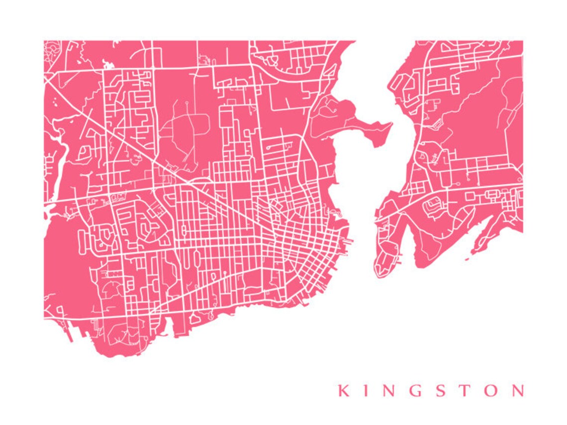 Kingston Map Ontario Poster Art - Etsy Canada