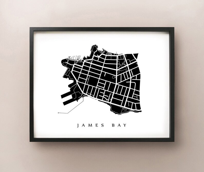 James Bay Map Victoria Neighbourhood Art Print - Etsy