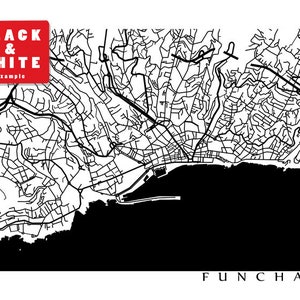 Funchal Map Print - Madeira Art Poster - Etsy