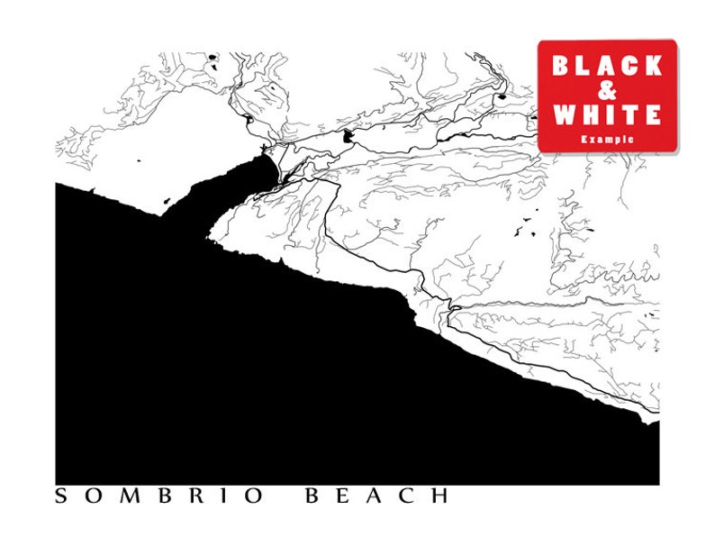 Sombrio Beach, Vancouver Island, BC Map Poster Print - British Columbia ...