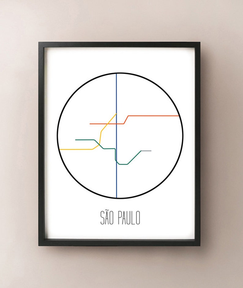 Sao Paulo Brazil Minimalist Metro Subway Art Print - Etsy