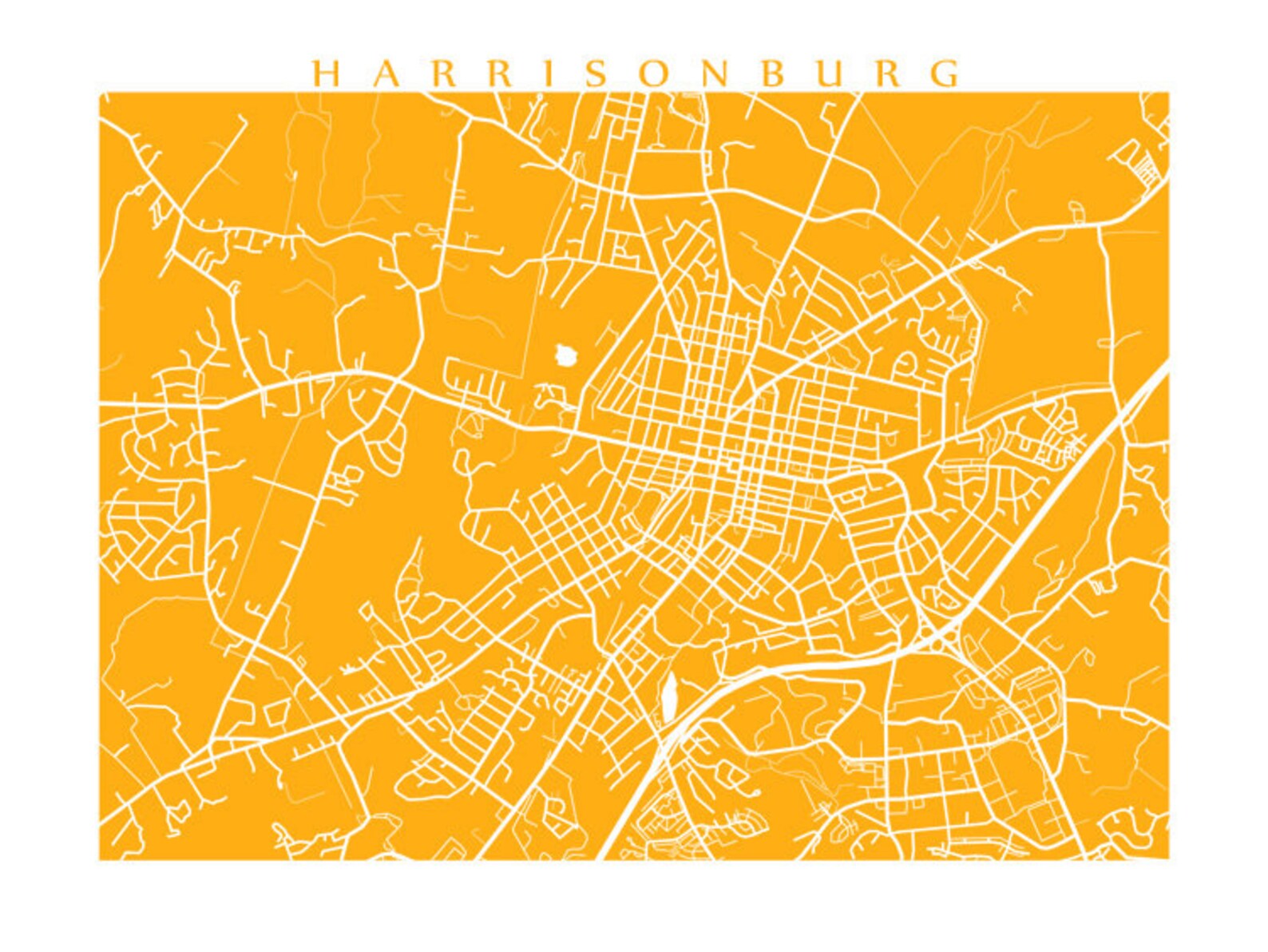 Harrisonburg Map | Etsy