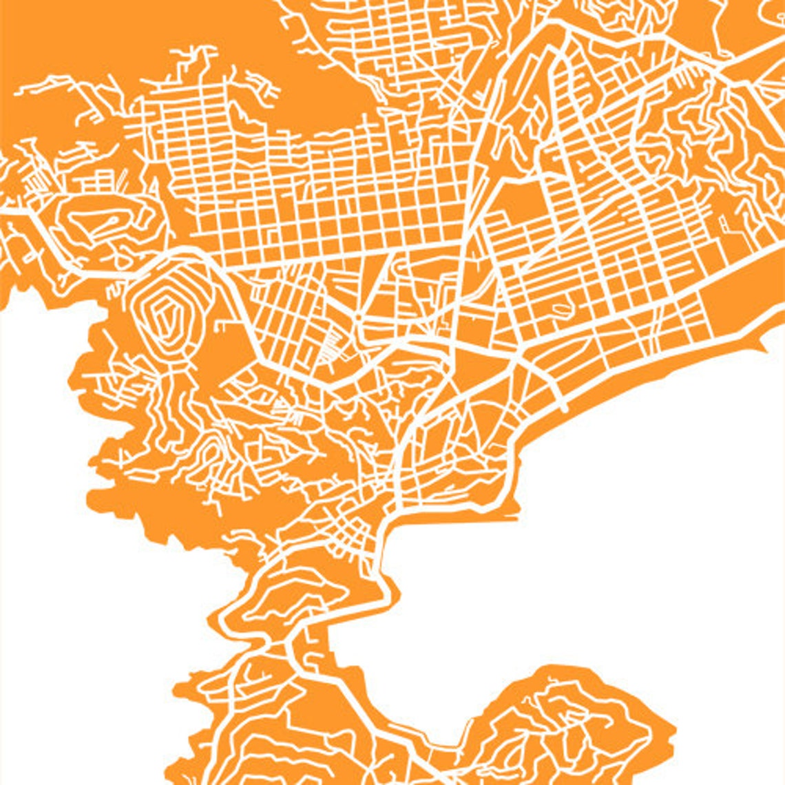 Acapulco Map Art Print - Mexico Poster - Etsy