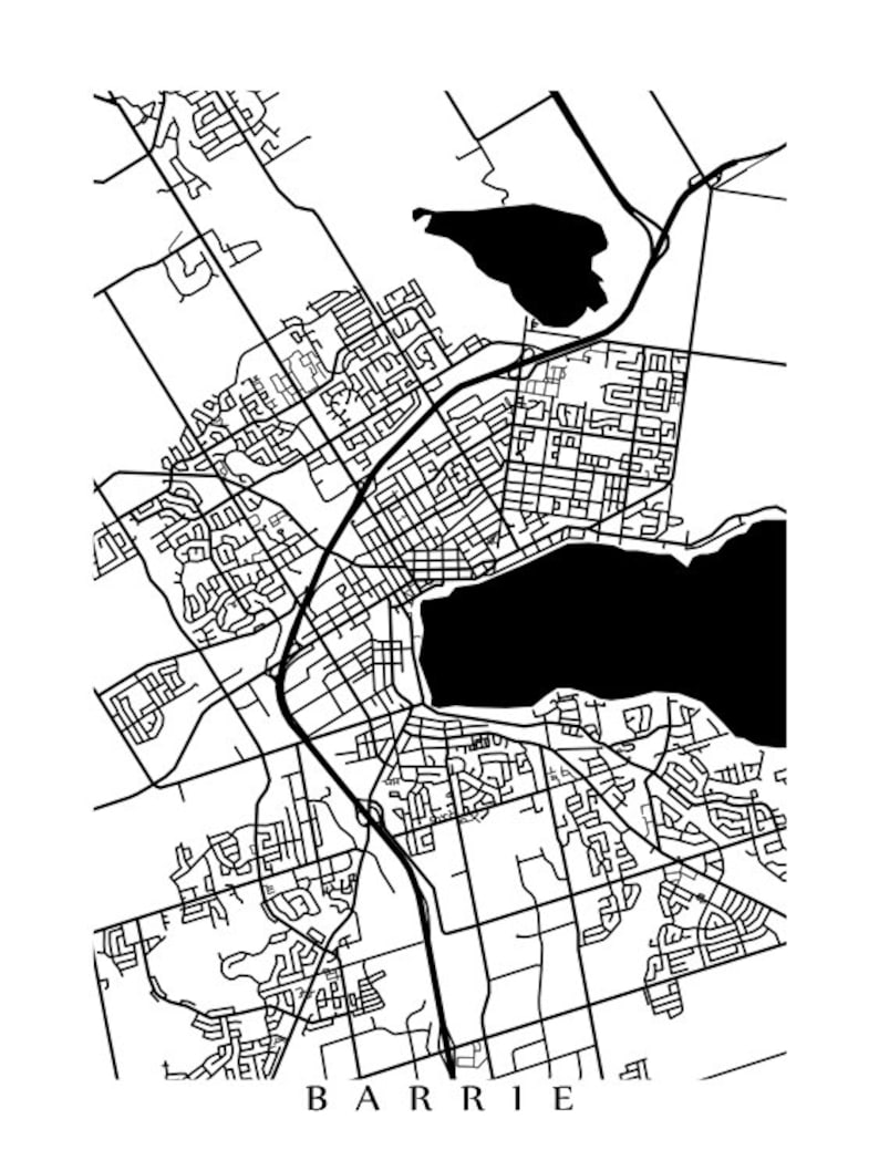 Barrie Map Print Ontario Art Poster - Etsy
