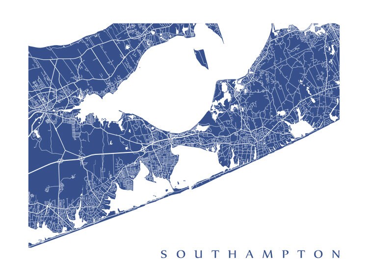 Southampton Map Art Poster Print New York - Etsy