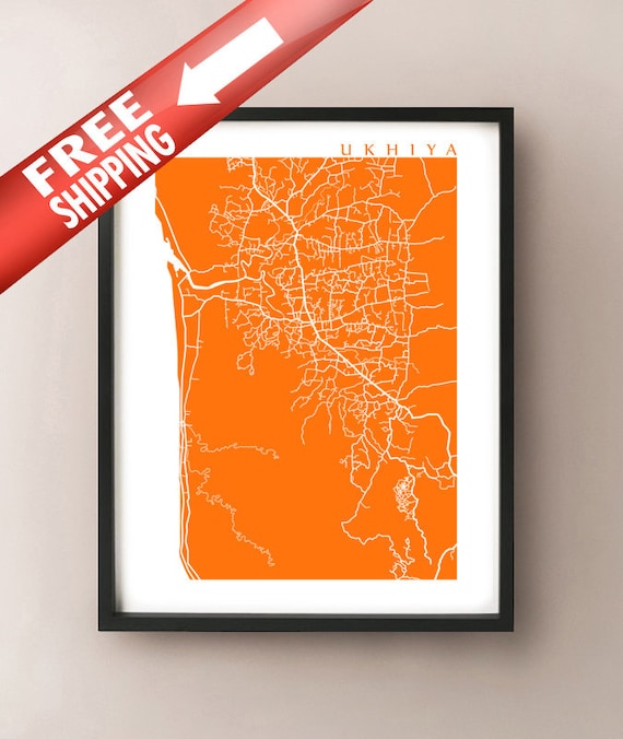 Ukhiya Bangladesh Map Print | Etsy