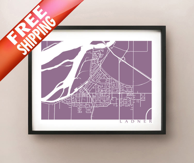 Ladner Delta Map Poster Print BC Canada - Etsy UK