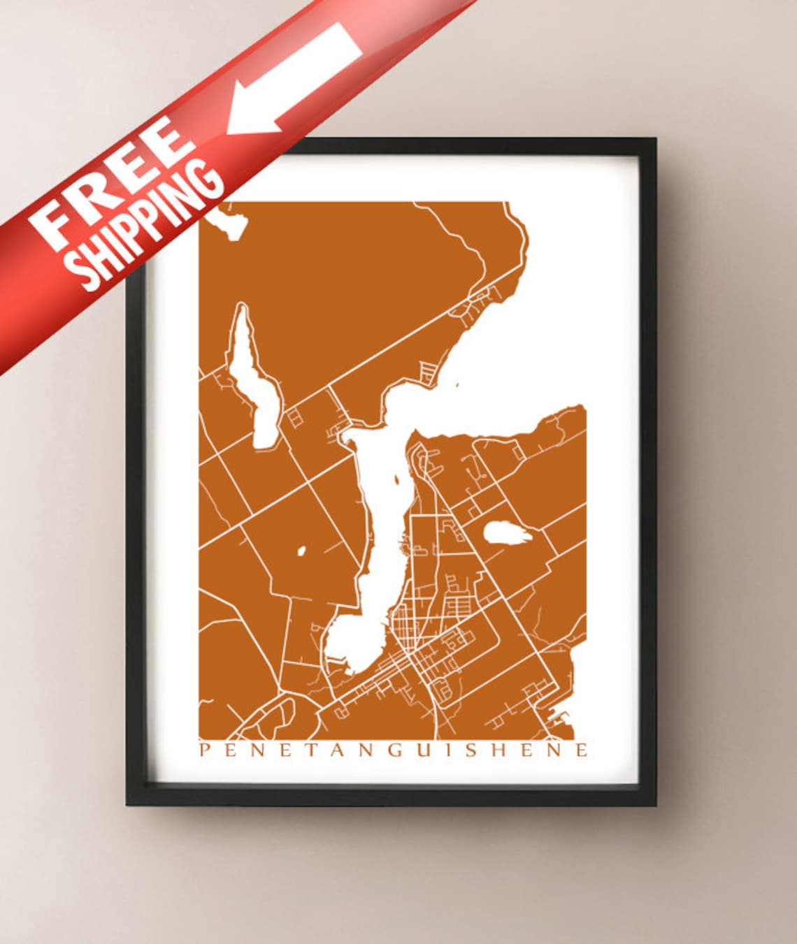 Penetanguishene Map Print Simcoe Ontario Art Canada - Etsy