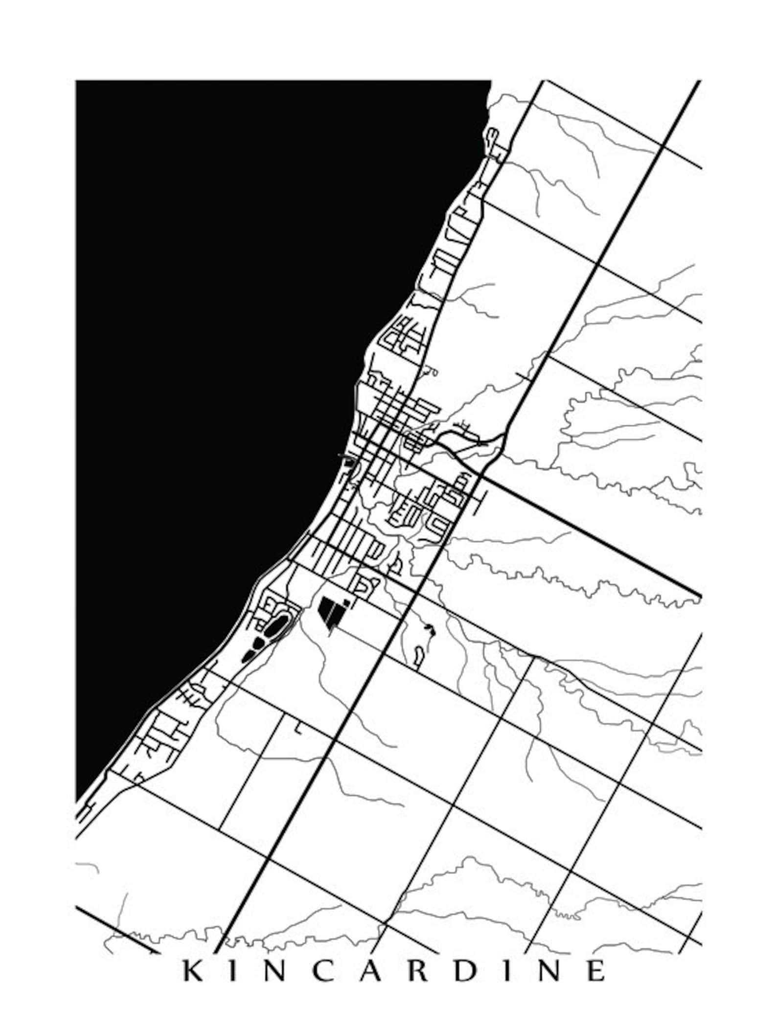 Kincardine Map Print Ontario Poster Art | Etsy