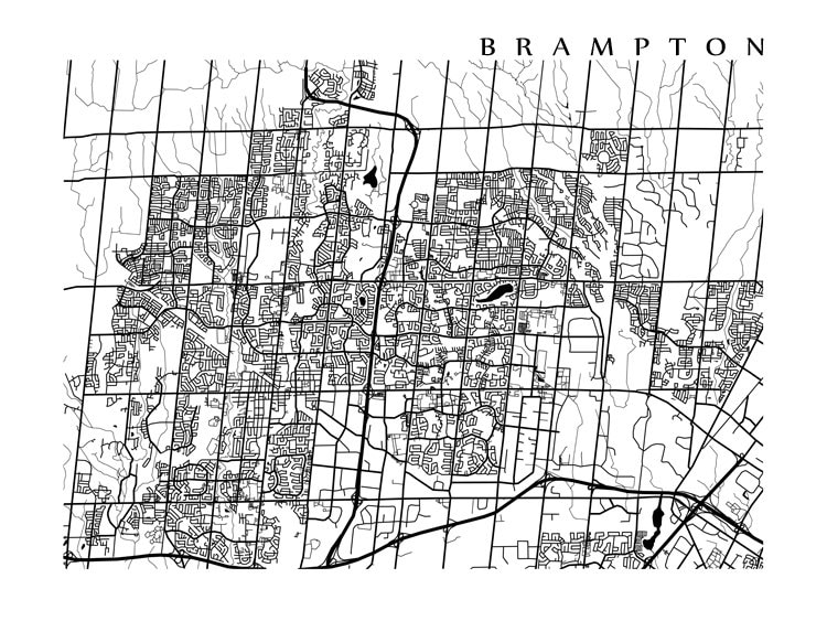 Brampton Map Print Ontario Canada Art Poster - Etsy