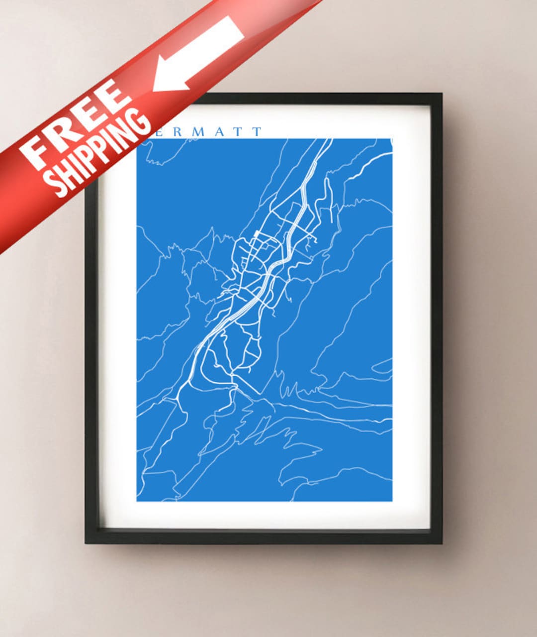 Zermatt Map Print - Switzerland Poster - Etsy