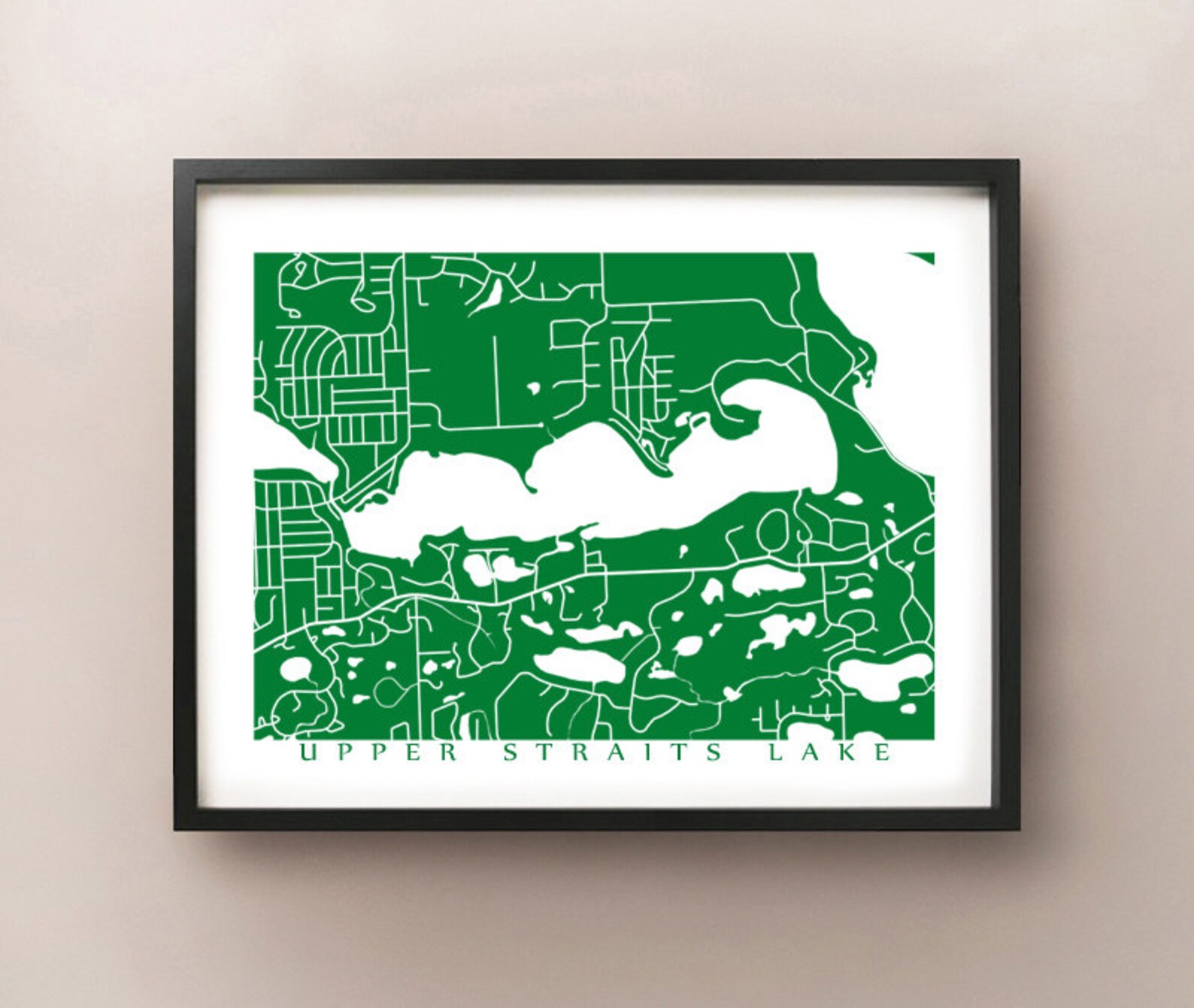 Upper Straits Lake Map Print - Michigan Poster - Etsy
