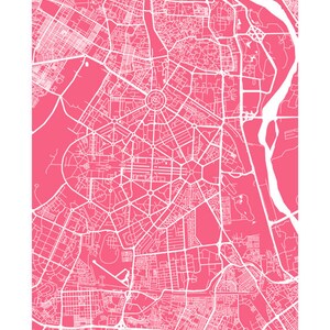 Delhi Map Art Print - India Poster - Etsy