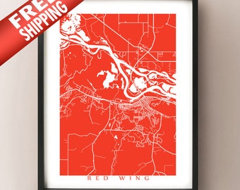 Red Wing Map 1868 Old Map of Red Wing Minnesota Art Vintage Print ...