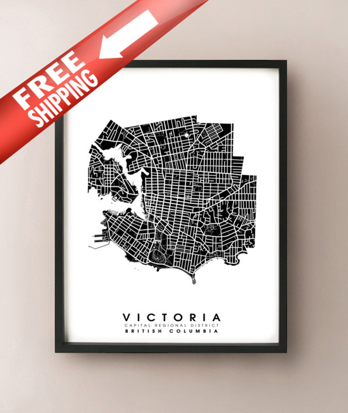 Victoria, BC - City Limits Map Print - Etsy