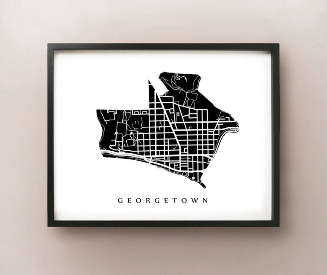 Georgetown Map - Washington Neighborhood Art Print - Etsy