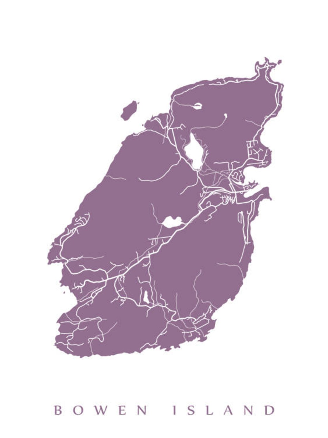 Bowen Island Howe Sound BC Map Poster Print British - Etsy