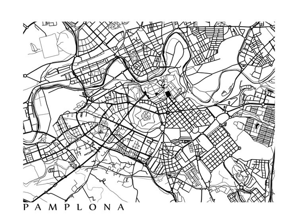 Pamplona Map Spain Art Print | Etsy