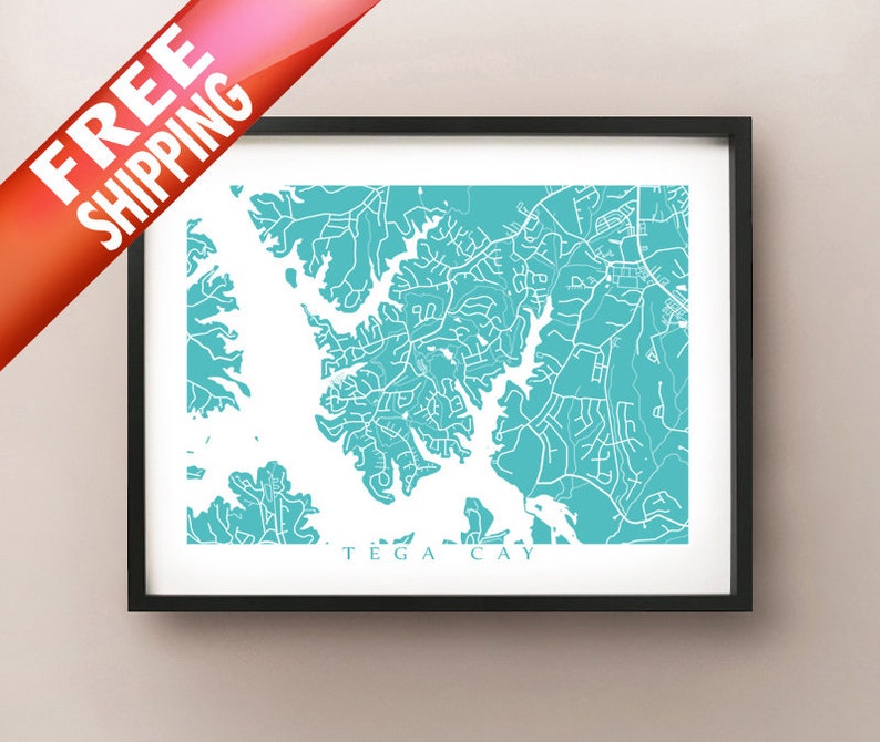Tega Cay SC Map Print South Carolina Poster Art - Etsy