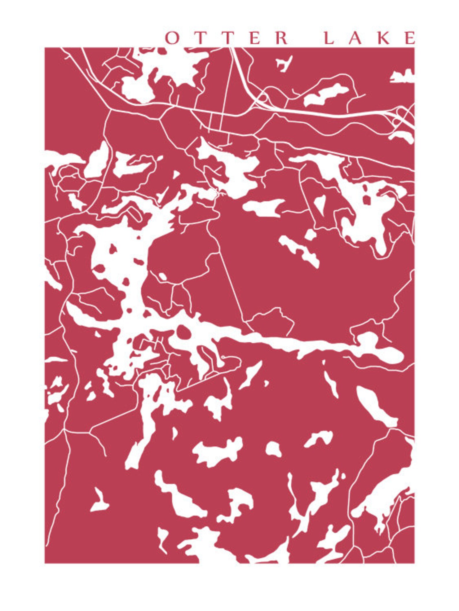 Otter Lake Map Print - Seguin, Parry Sound, Ontario Art - Etsy