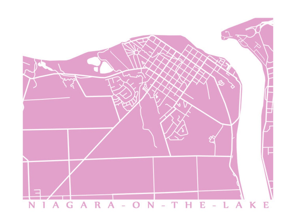 Niagara on the Lake Map Canada Wall Art NOTL Ontario - Etsy