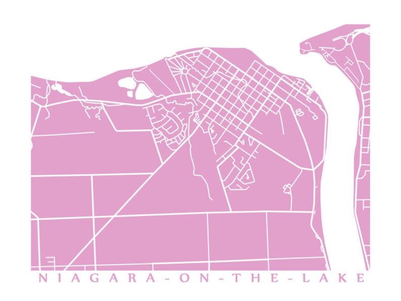 Niagara on the Lake Map Canada Wall Art NOTL Ontario - Etsy