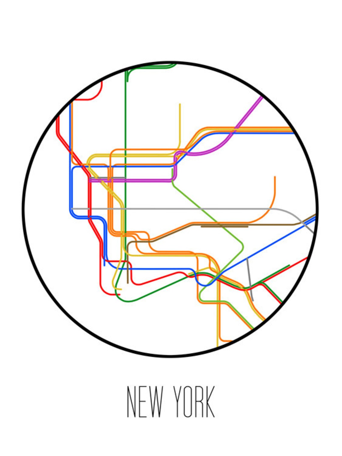 New York City Minimalist Metro Subway Art Print NYC Subway | Etsy