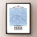 Paris Vintage Style Blueprint Map Art Print Paris, France City Map ...
