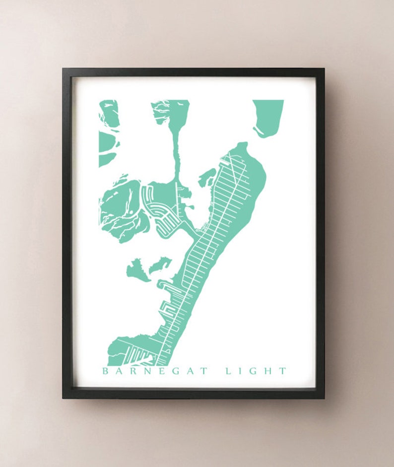 Barnegat Light, NJ Map Art - New Jersey Poster Print - Etsy