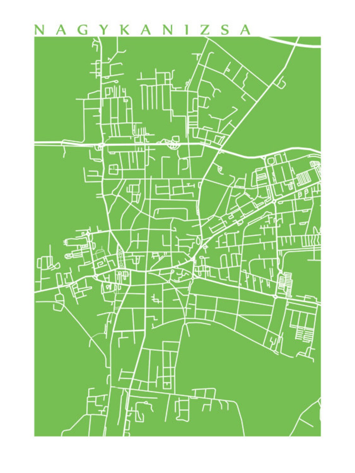 Nagykanizsa Hungary Map Print | Etsy