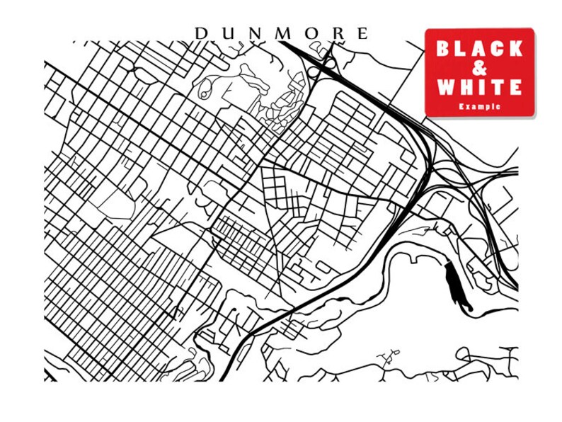 Dunmore, PA Map - Pennsylvania Poster - Etsy