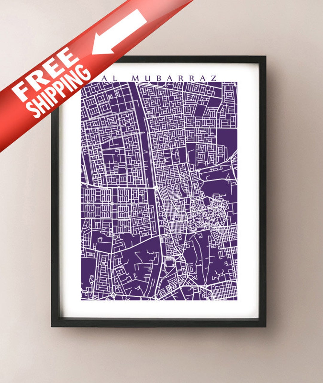 Al Mubarraz Map - Al Ahsa, Saudi Arabia - الأحساء - Etsy