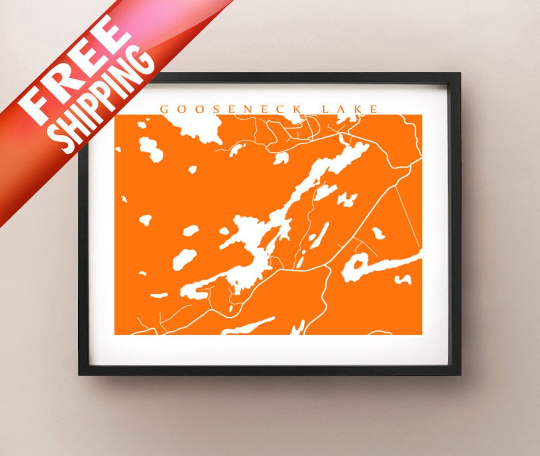 Gooseneck Lake, ON Map Print - Ontario Art Poster - Etsy