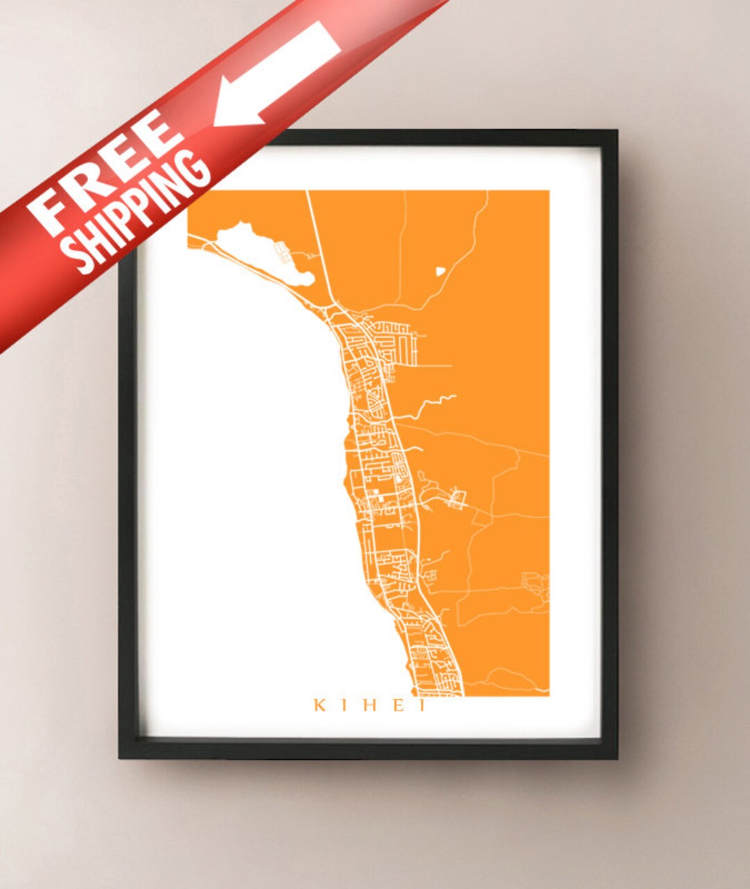 Kihei, HI Map Print - Hawaii Poster - Etsy