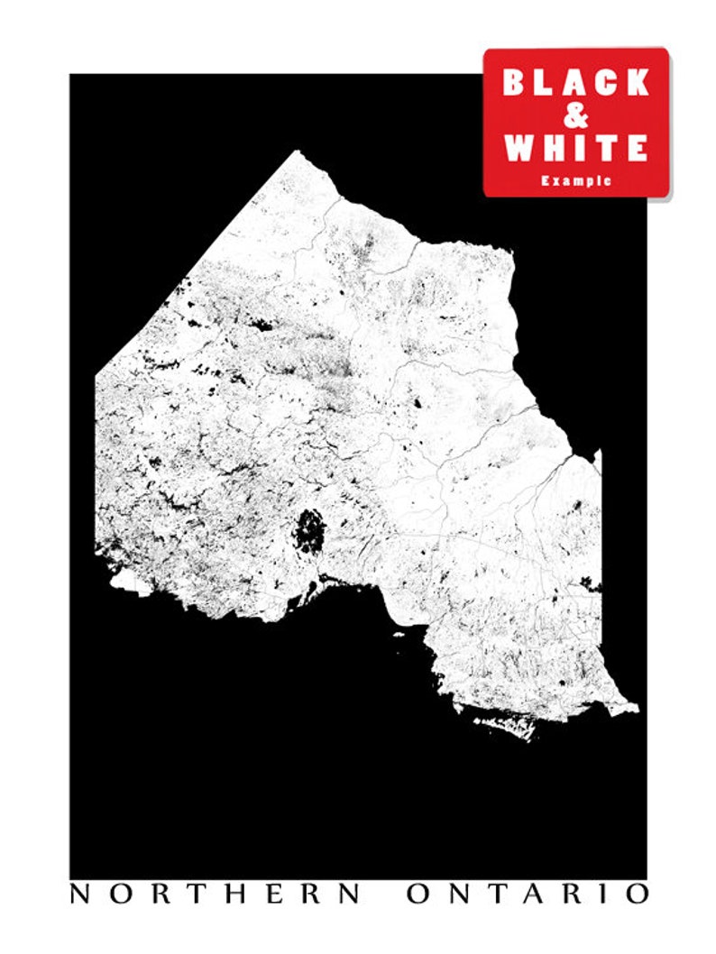 Northern Ontario Canada Map Print | Etsy