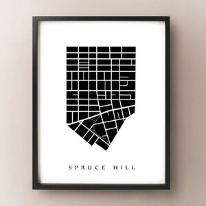 Spruce Hill Map - Philadelphia Neighbourhood Art Print - Etsy