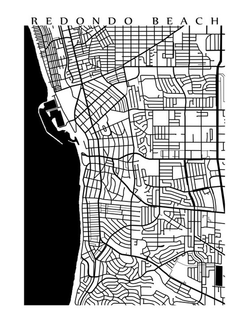 Redondo Beach Map Print - California Art Poster - Etsy