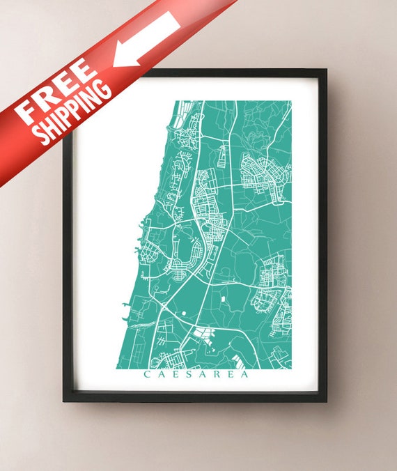 Cesarea Mapa Imprimir - Etsy México