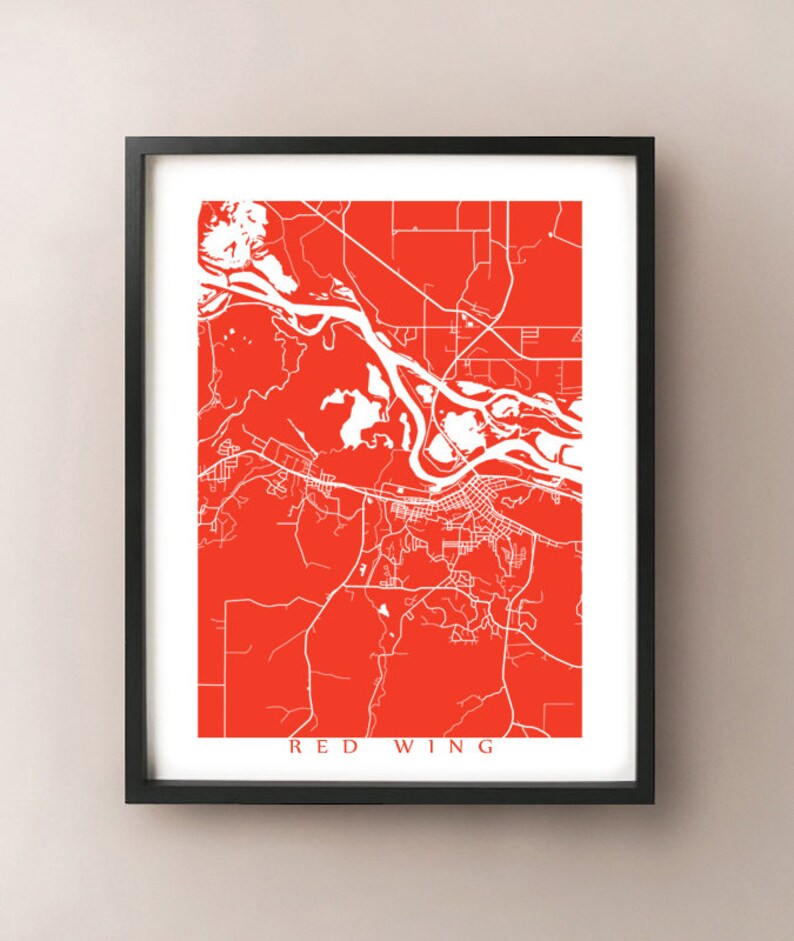 Red Wing MN Map Print Minnesota Poster - Etsy