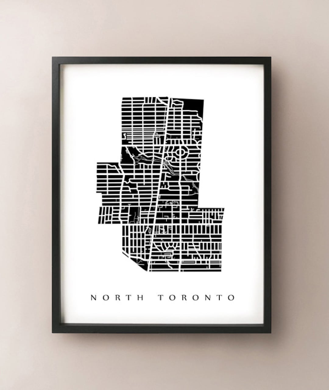 North Toronto Map - Toronto Neighbourhood Art Print - Etsy