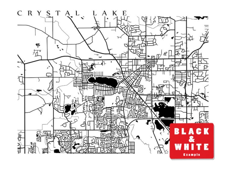 Crystal Lake, IL City Map Print - Etsy