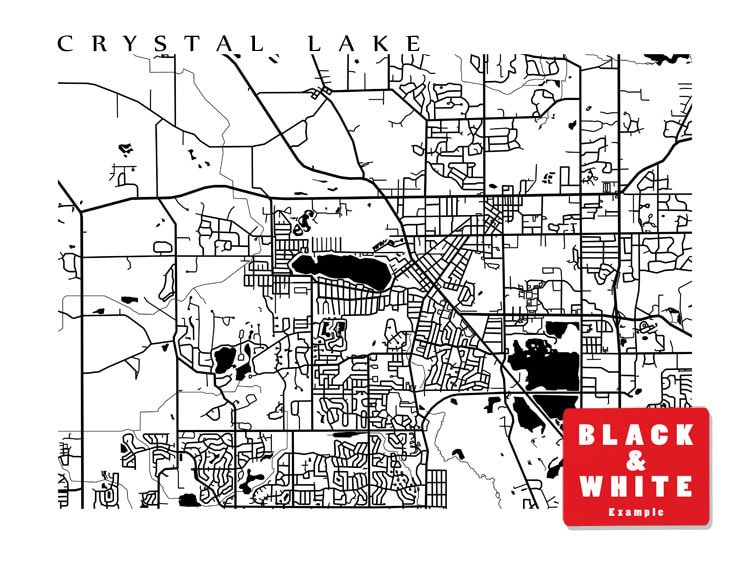 Crystal Lake IL City Map Print - Etsy
