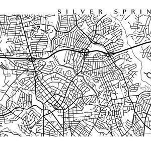 Silver Spring Map - Maryland, USA Art Poster Print - Etsy