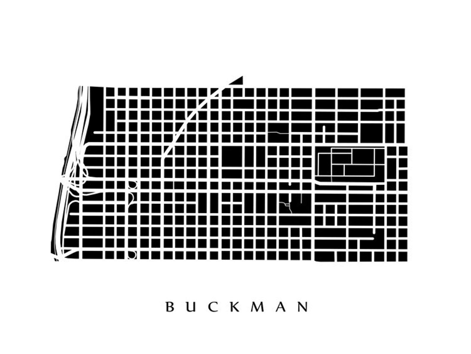 Buckman Neighborhood Map Print Portland Oregon - Etsy