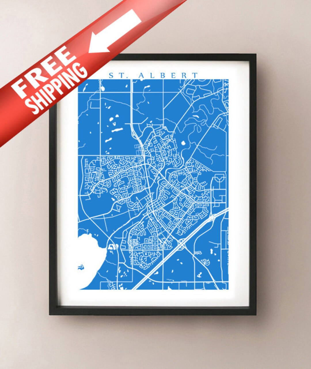 St. Albert Map Print - Alberta Poster - Modern Home Decor - Etsy