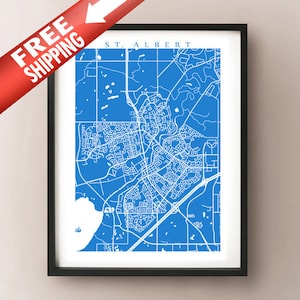 St. Albert Map Print - Alberta Poster - Modern Home Decor - Etsy