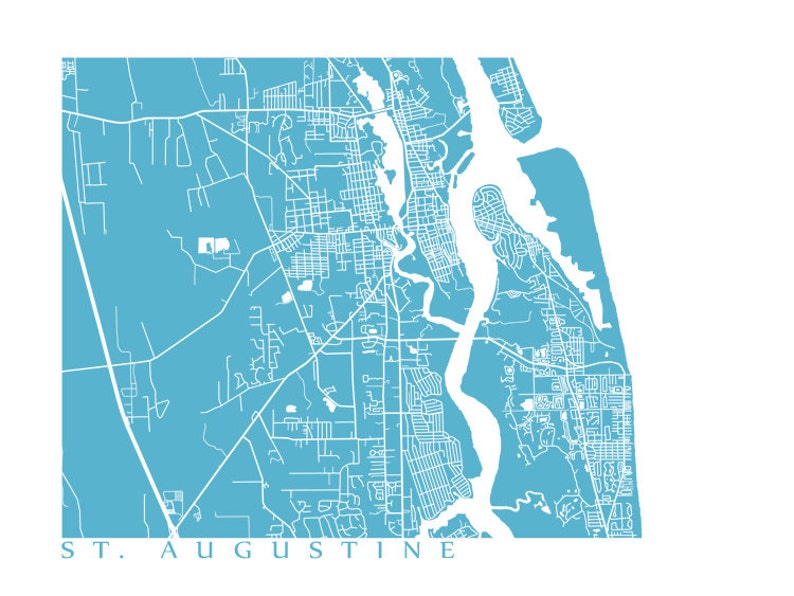 St Augustine Map Florida Poster | Etsy