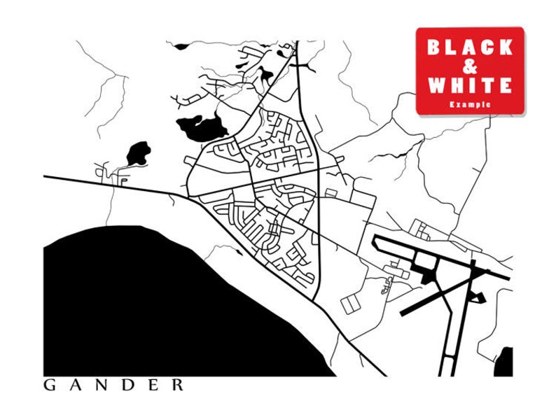 Gander Map Newfoundland Poster | Etsy