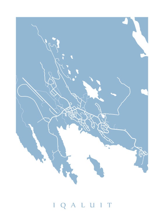 Iqaluit Map Print Nunavut Canada Art Poster Choose Colour | Etsy